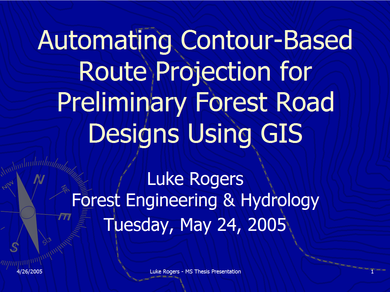 Automating Contour-Based Route Projection for Preliminary Forest